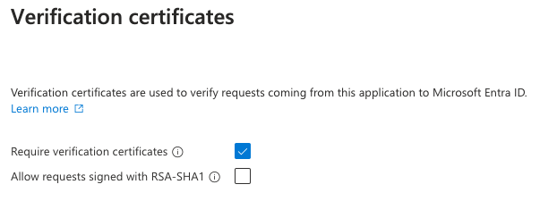 Signing and encryption SAML SSO Entra ID